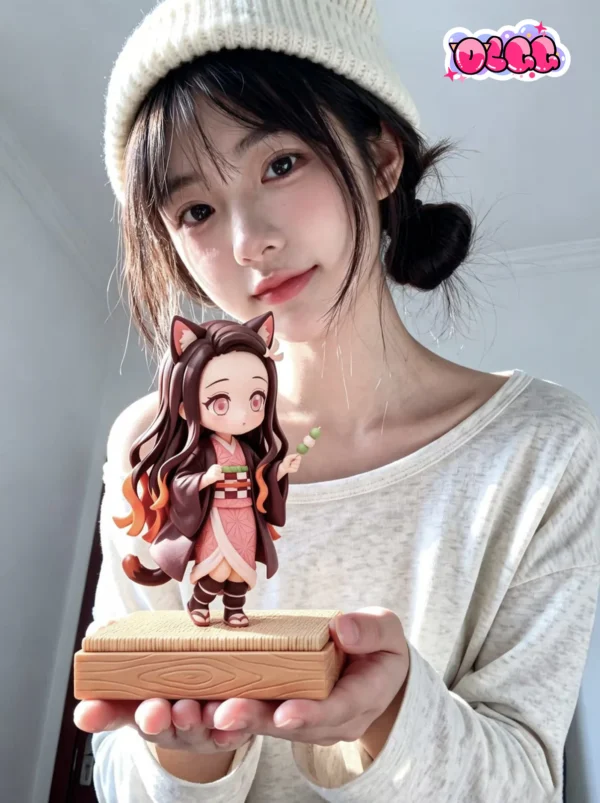 OLGG Studio - Zenitsu X Nezuko Cat costume Chibi Figure Demon Slayer ...